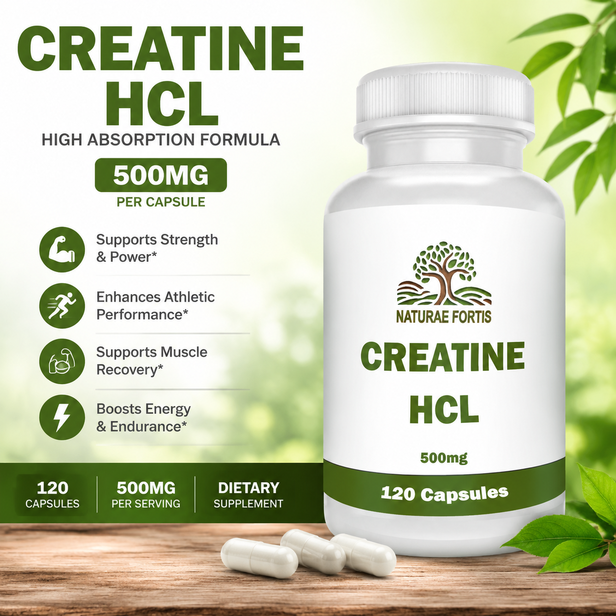 Креатин гидрохлорид Creatine HCL 120 капсул