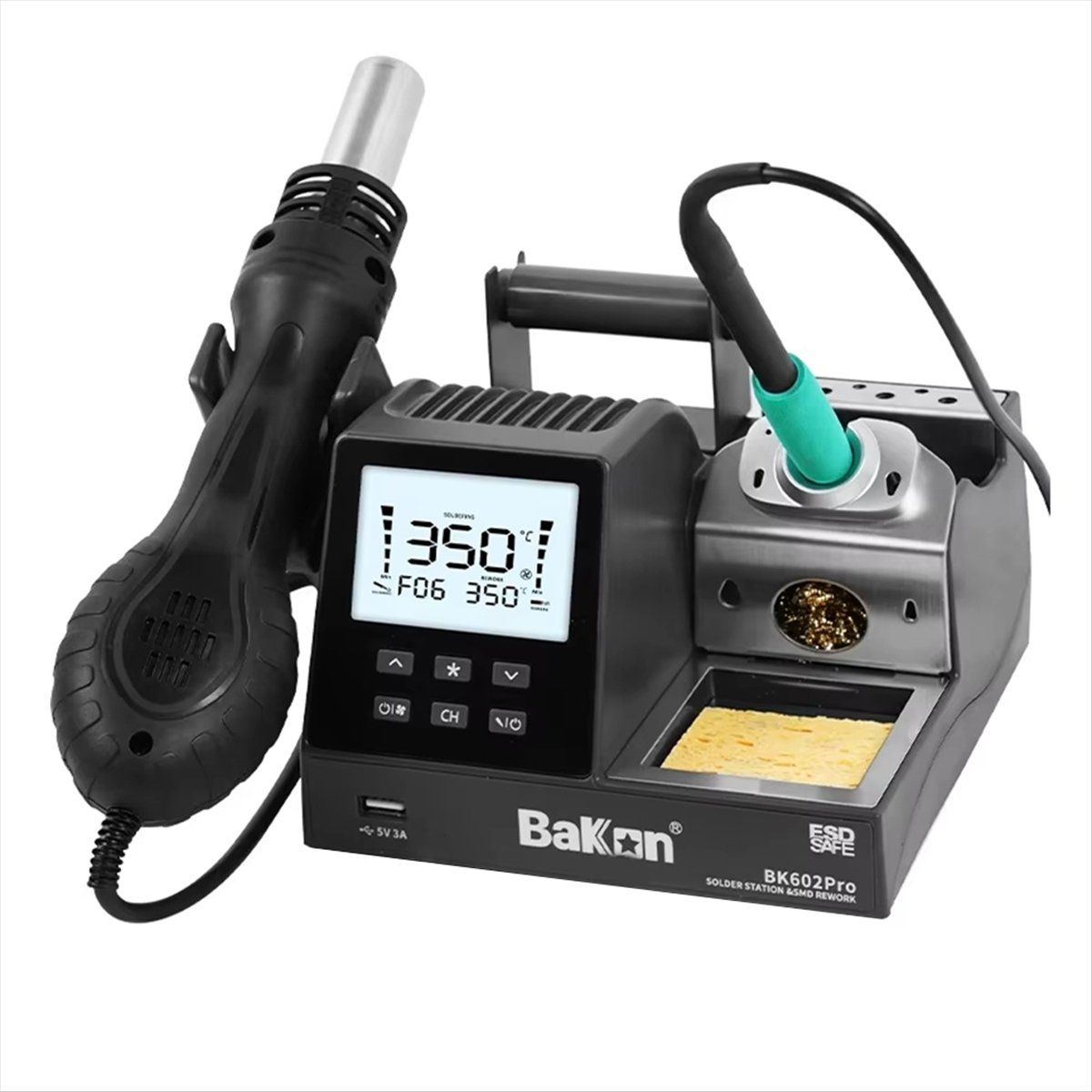 Bakon BK602 PRO 2-В-1 Паяльная Станция С Европейской Вилкой