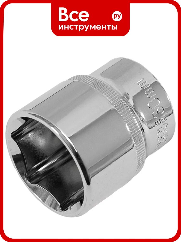 Головка торцевая 6-гранная с насечкой FLANK 30 мм, 1/2" DR, CrV Pobedit 2843530