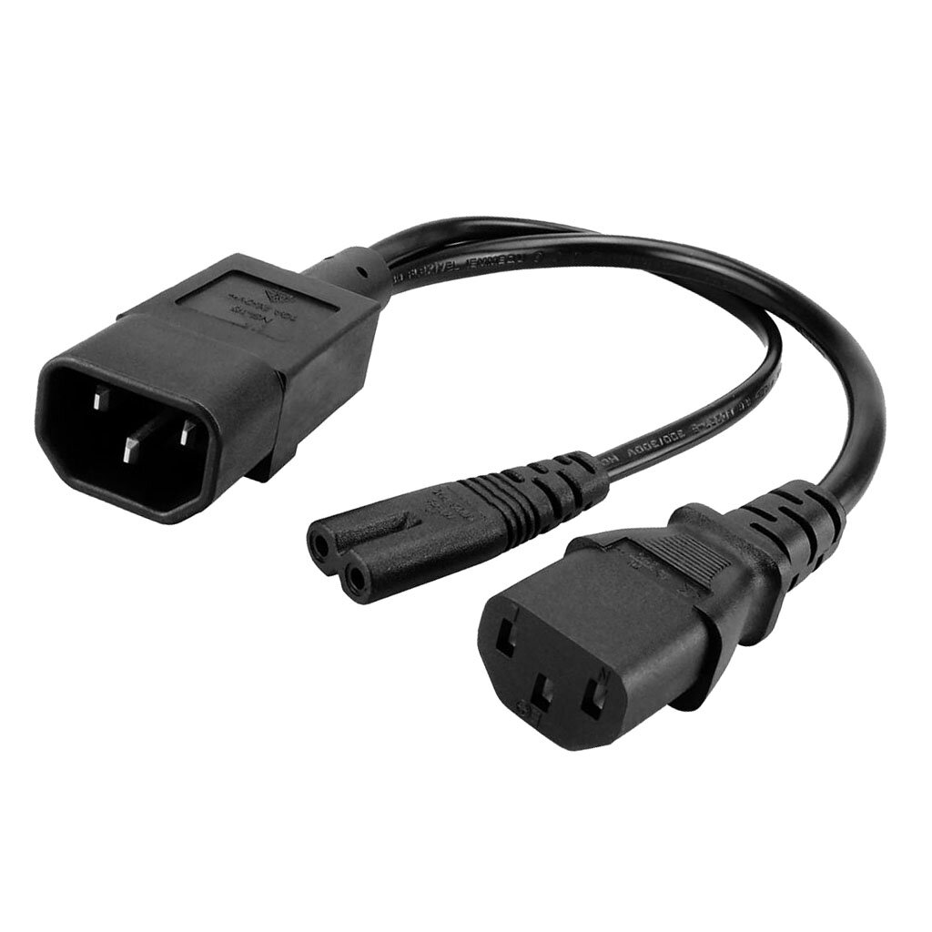 Кабель-адаптер питания IEC320-C14 на C13+C7,3-контактный, для ИБП и серверов,13,78 дюймов.