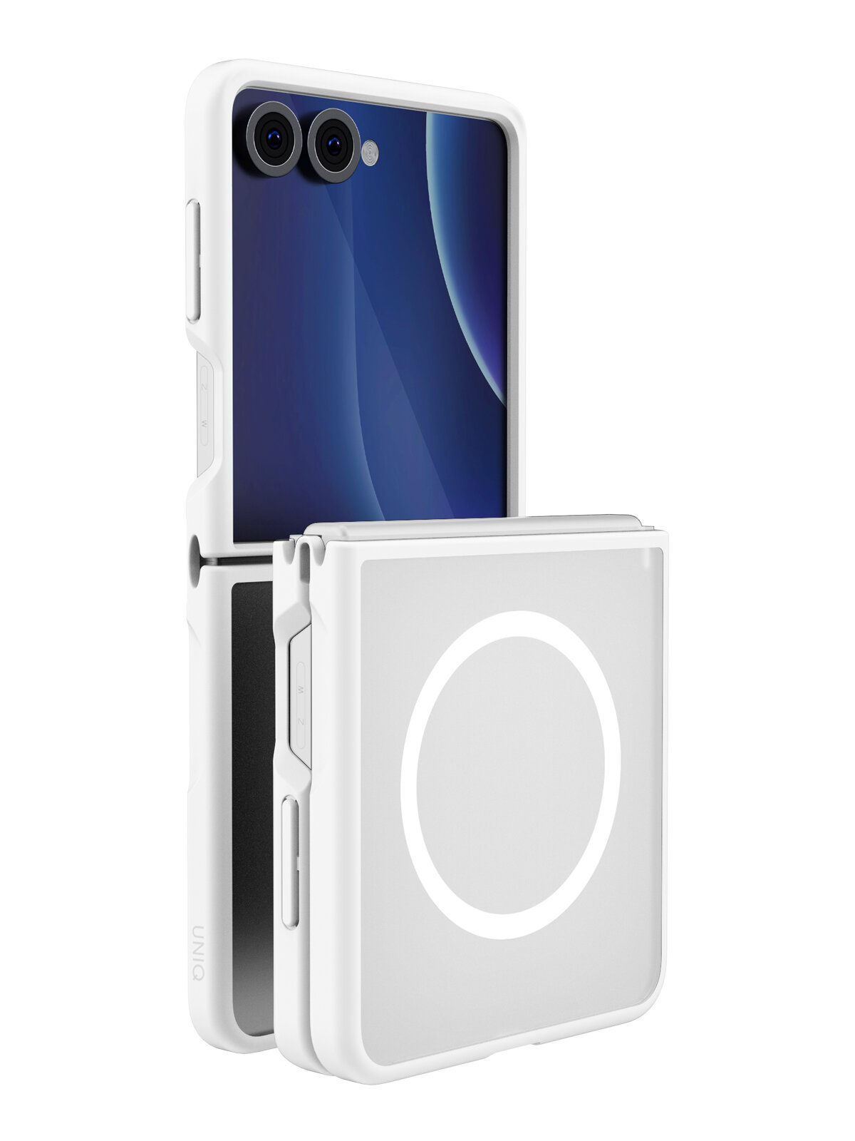 Чехол Uniq на Samsung Galaxy Z Flip8, Veren с магнитами MagSafe, матовый, с защитой камеры, белый