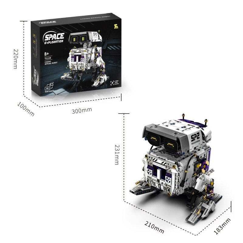 T1119 WALL-E Программируемый робот-конструктор, головоломка, дистанционное управление, электрическая игрушка