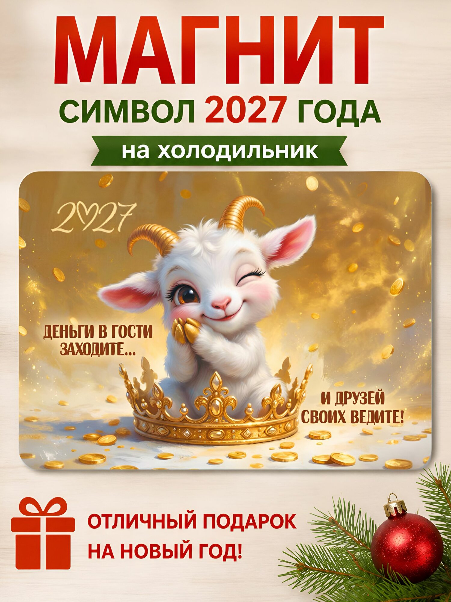 Магнит на холодильник Новый Год 2027