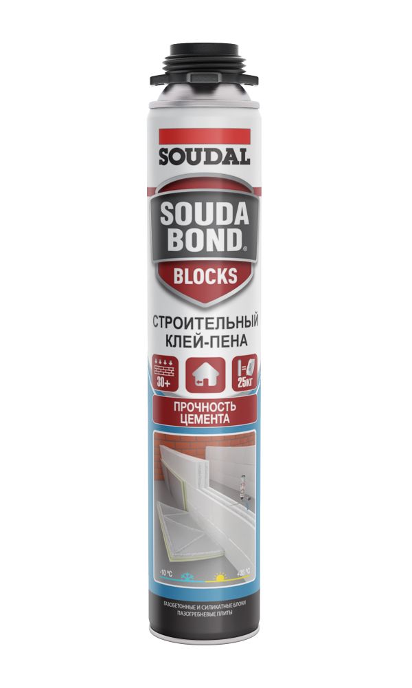 Строительный клей-пена Soudabond BLOCKS всесезонная формула 750 мл