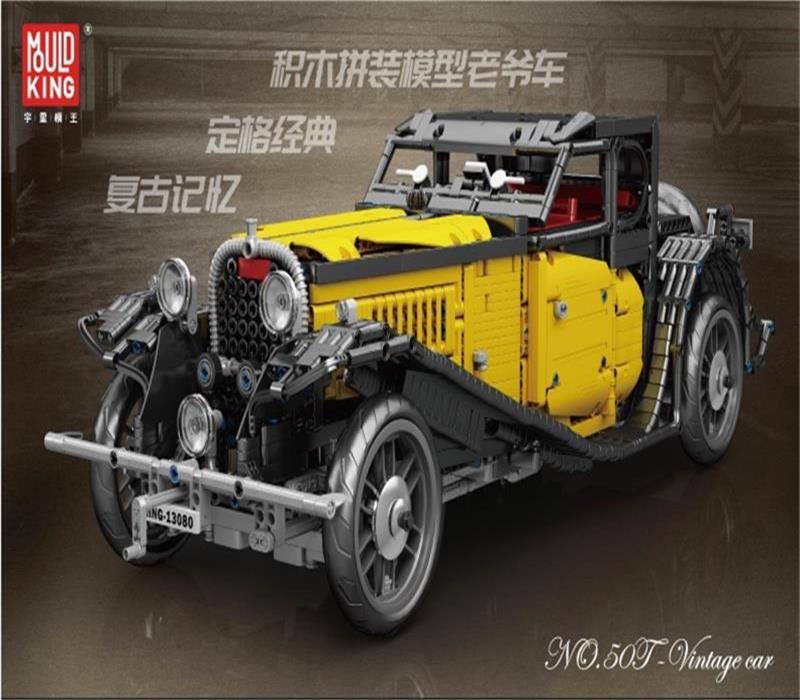 Детский развивающий конструктор Yuxing Model King 13080 «Модель автомобиля T50: Классический автомобиль» — сборная игрушка из мелких деталей