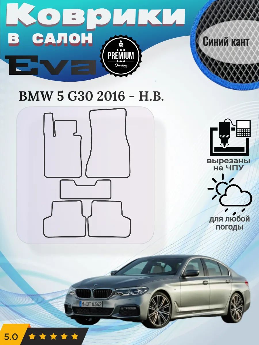 Eva Эва коврики BMW 5 G30 2016 - Н. В.