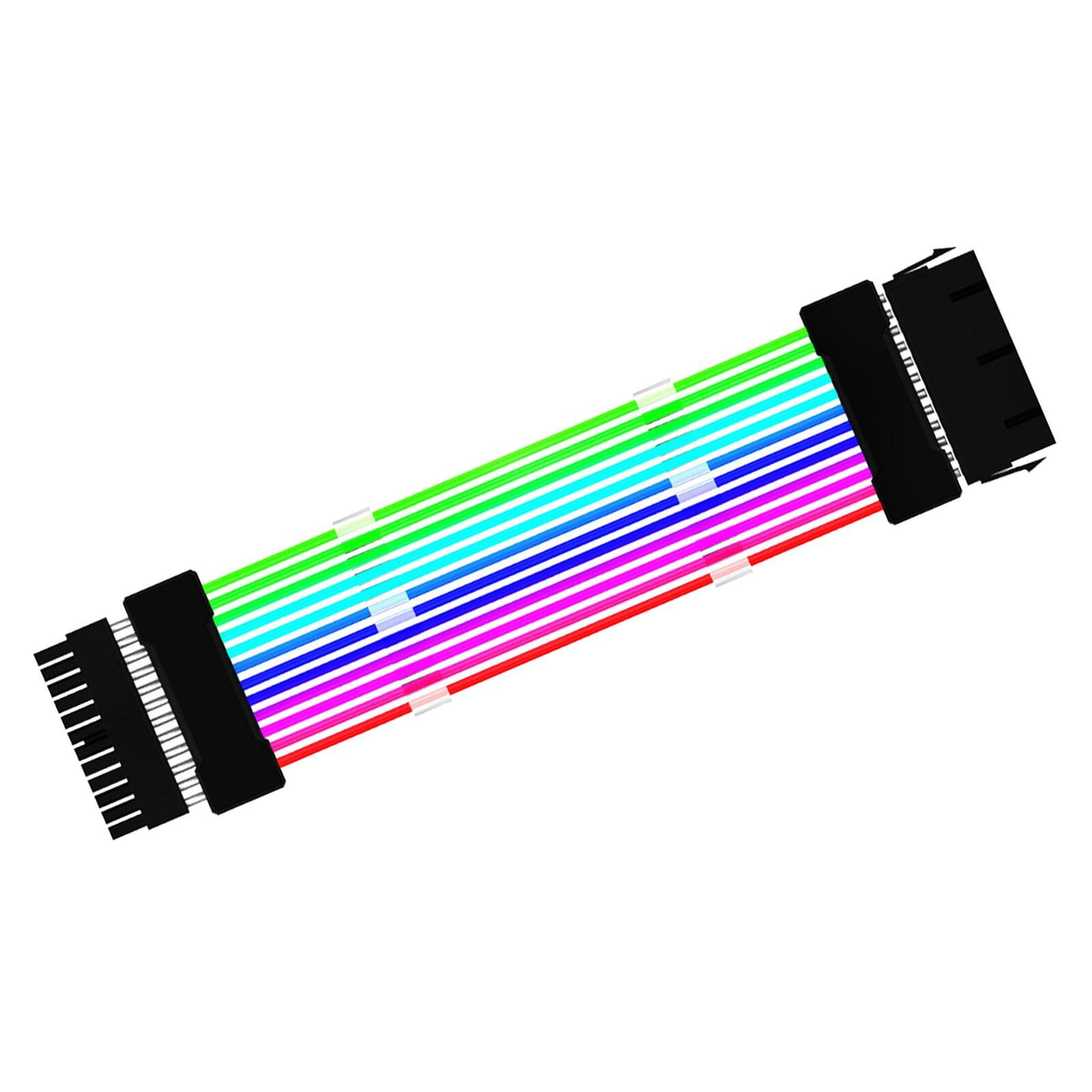 Удлинительный кабель RGB для блока питания, комплект удлинительных кабелей PCIe для компьютера, черный, 24 контакта.
