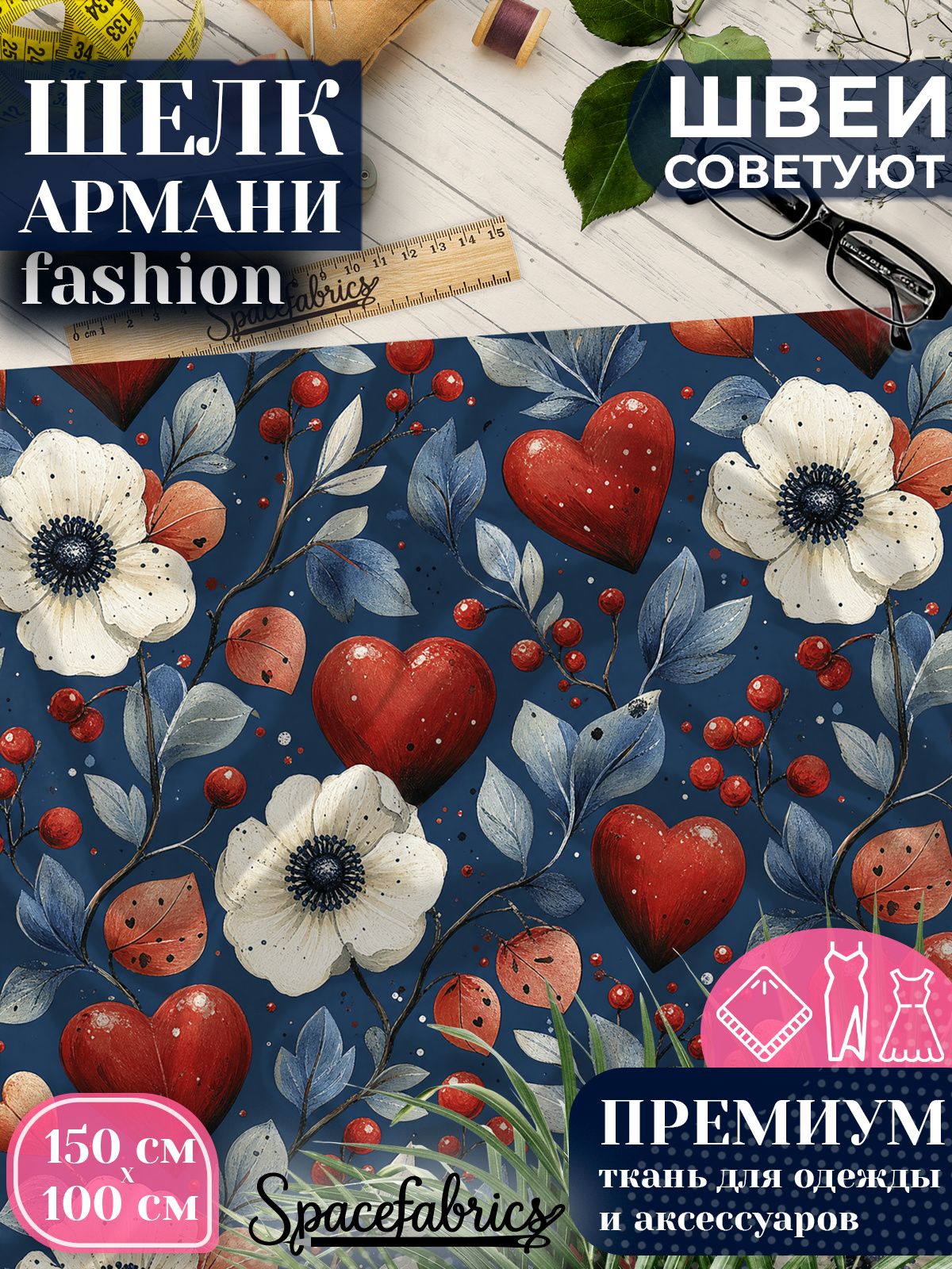 Ткань для шитья шелк Армани, искусственный шелк для костюмов, платьев, юбок с принтом Романтический мотив