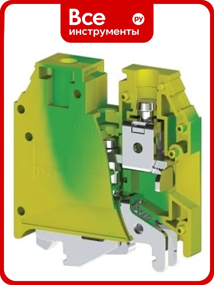 Клеммник Klemsan на DIN-рейку (MR32/ MR35), 16 мм. кв, (земля); AVK 16T RD 50 шт. 0.0.0.3.334200