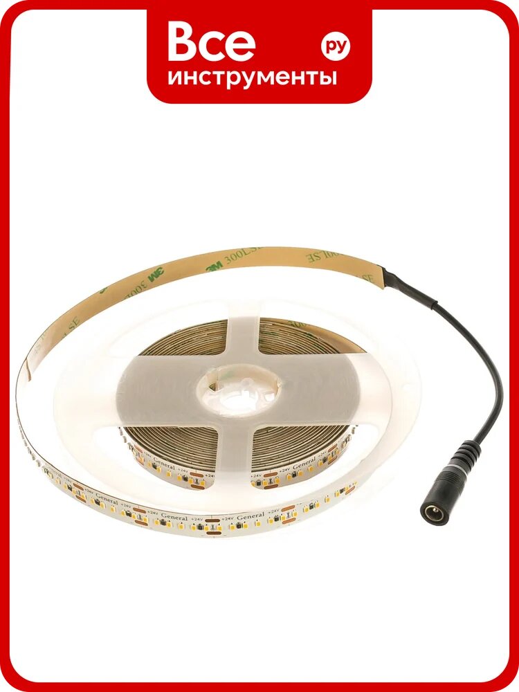 Лента светодиодная General Lighting Systems GLS-2216-240-22-24-IP20-PRM-4, 5 метров, 22Вт/м, 24В, 10мм, 240 диодов/м, 16Лм/чип, IP20, 4500К - нейтральный белый 502741