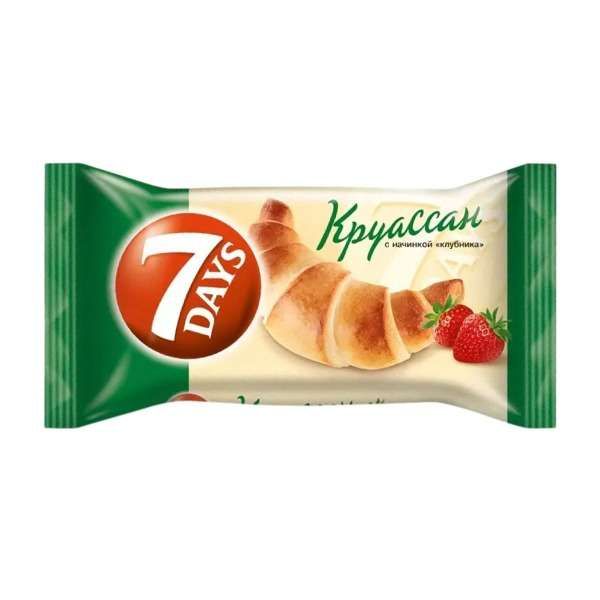 7 Days Круассан c кремом Клубника, 65 г