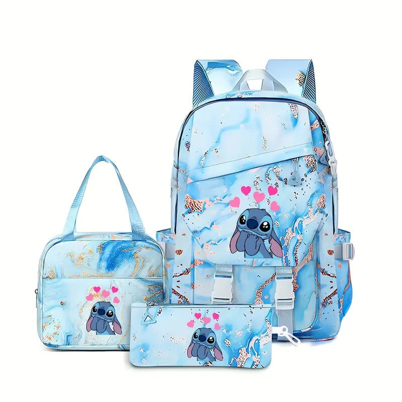 Школьный набор 3 в 1: рюкзак 43×29×15 см (500 г) + ланч-бокс 18×23×12 см + пенал, оксфорд, водоотталкивающий, аниме-принт