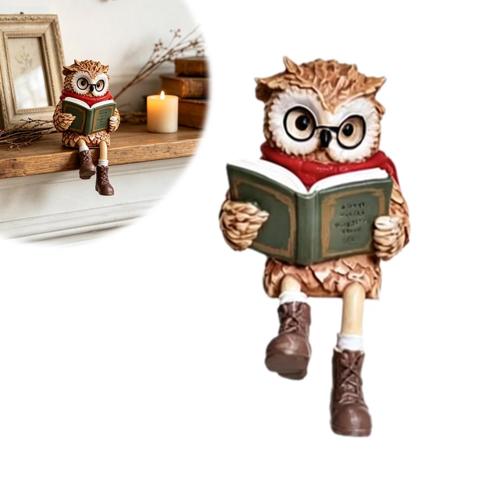 Статуэтка "Сова с книгой", из смолы, 10 см