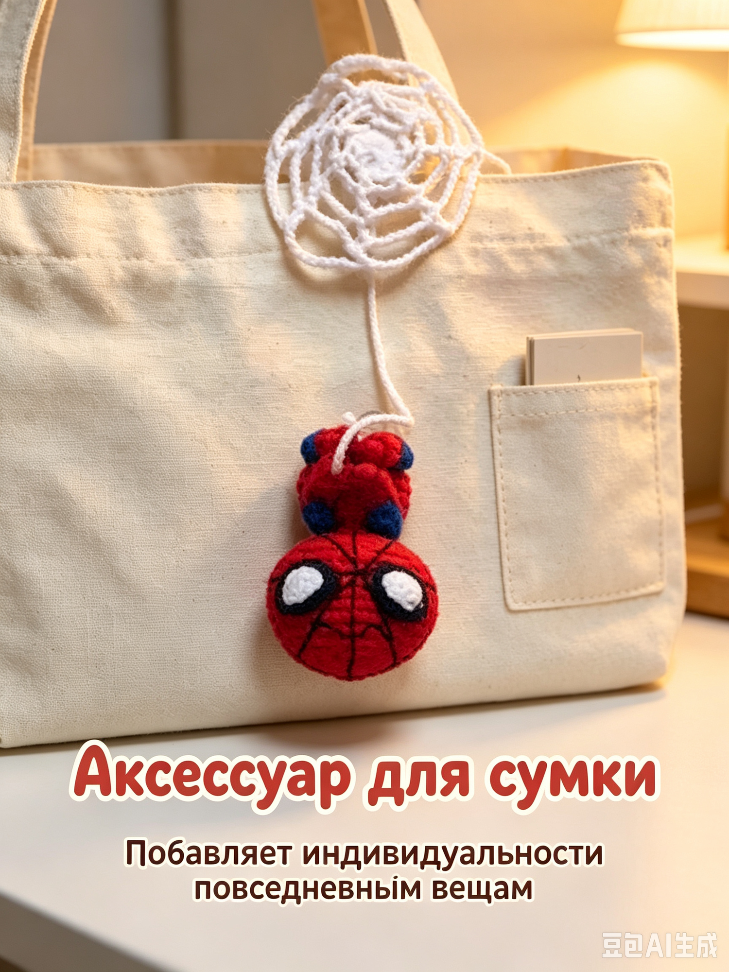 Подвесная игрушка Человек-паук ручной работы для детей, яркая вязаная поделка
