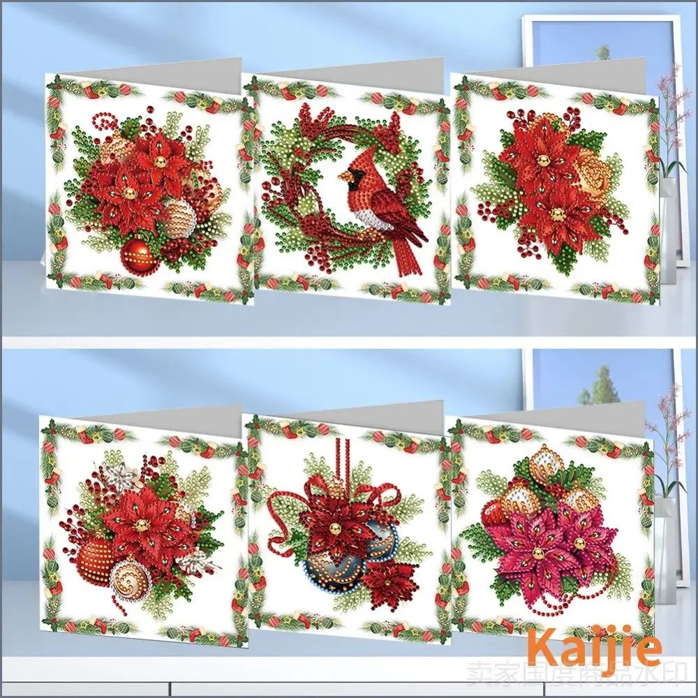 DIY-открытка с резиновыми стразами для самостоятельной сборки, 150 150 мм, рождественская тематика