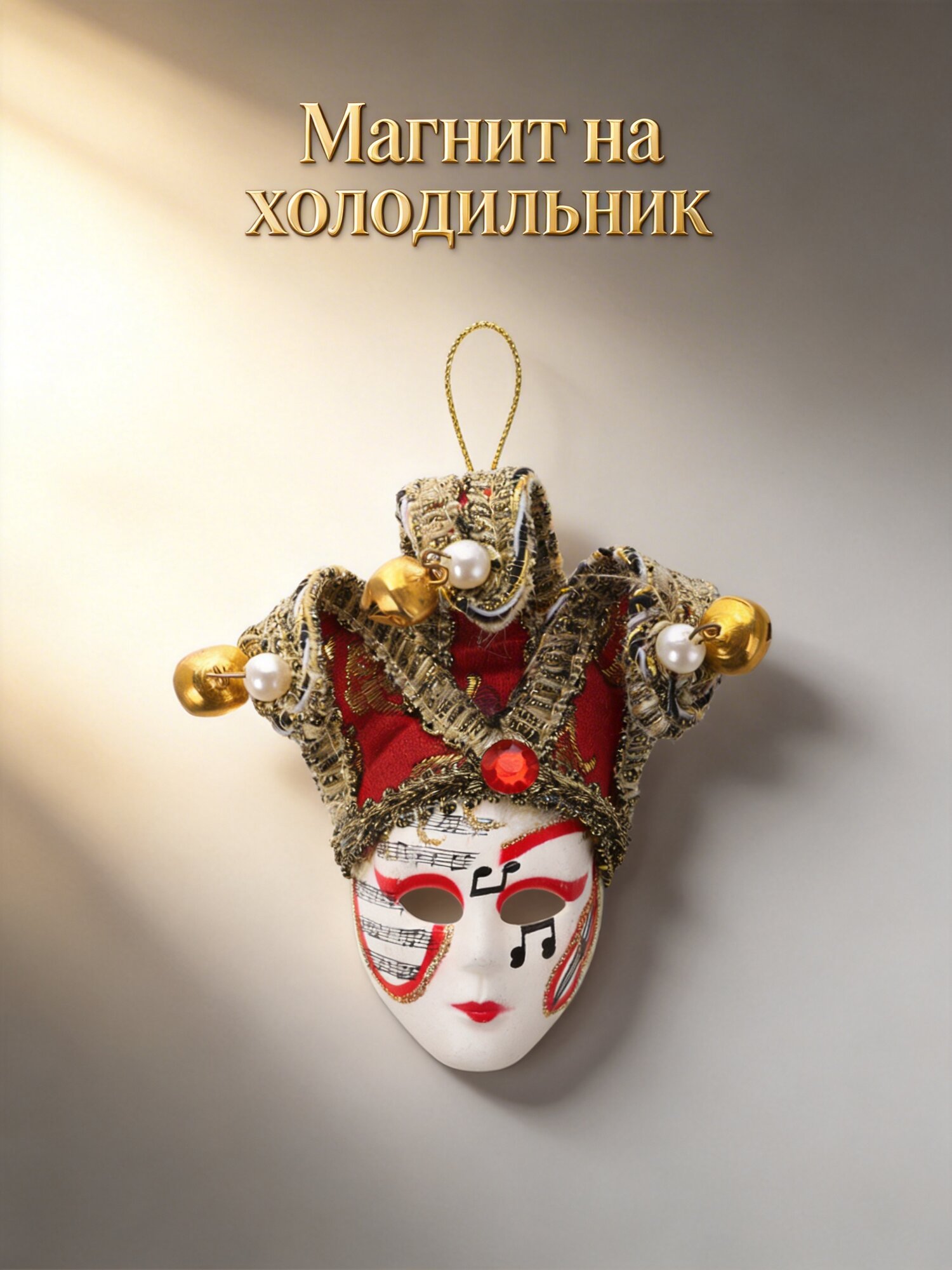 Магнит Для Холодильника В Декоре Карнавальной Маски Клоуна Цвет Красный Размер 14.00X5.00X3.00Cm