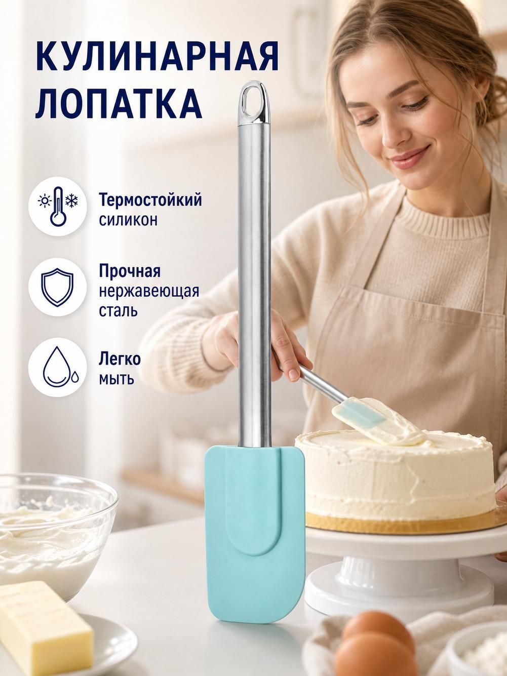 Нож для намазывания крема на торт, инструмент для выпечки