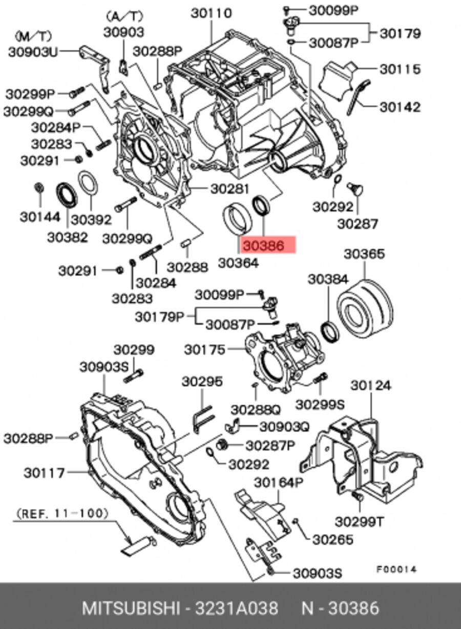 Сальник Раздатки Mitsubishi (MITSUBISHI 3231A038)