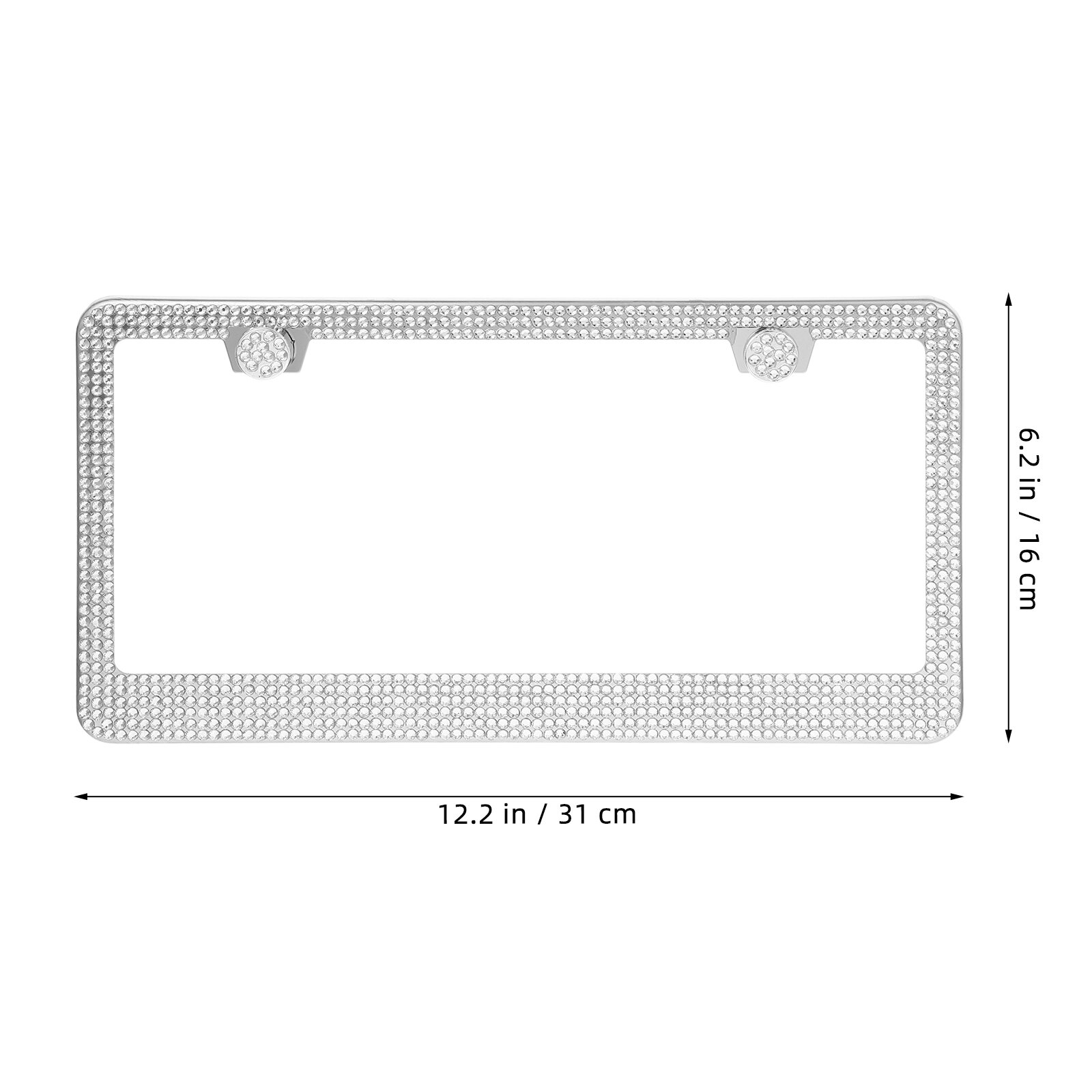 Блестящий Рамка Для Номера Авто С Кристаллами Размер 31.00X16.00X0.30Cm