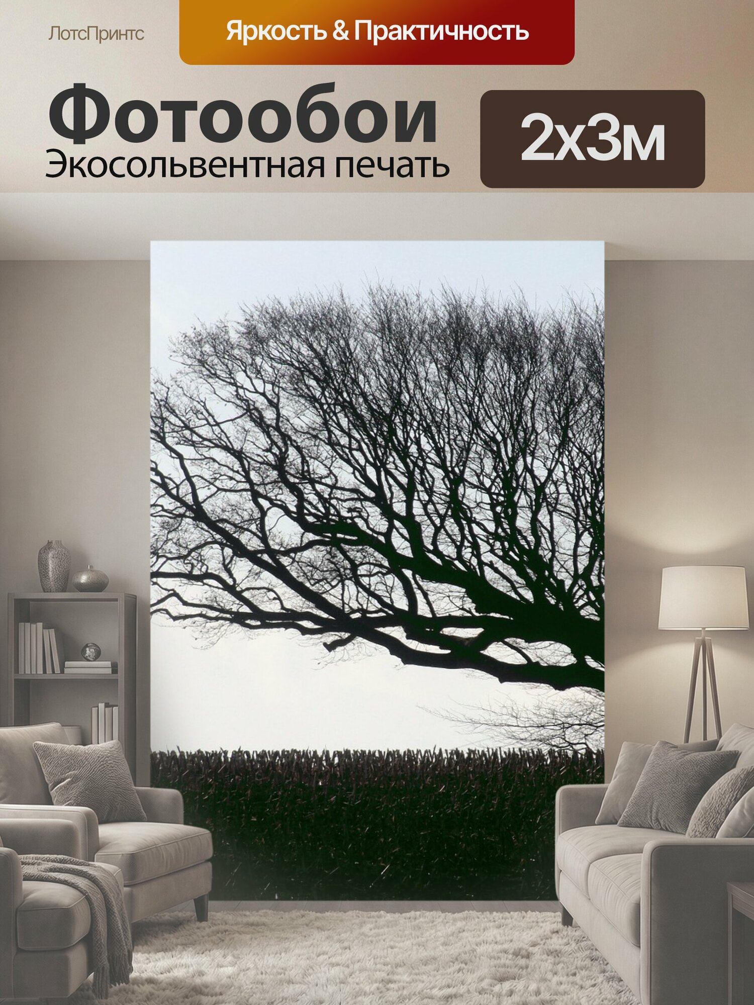 Фотообои "Граб, бук, дерево" 200x300 см. экосольвентная печать