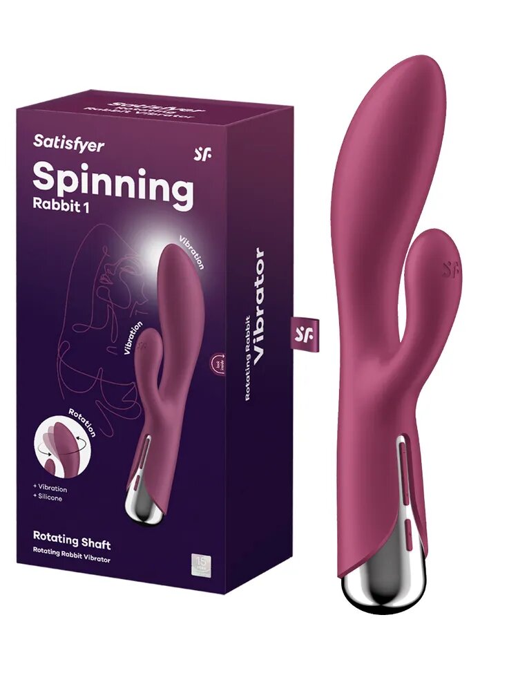 Вибратор-кролик Сатисфаер с функцией ротации Satisfyer Spinning Rabbit, красный