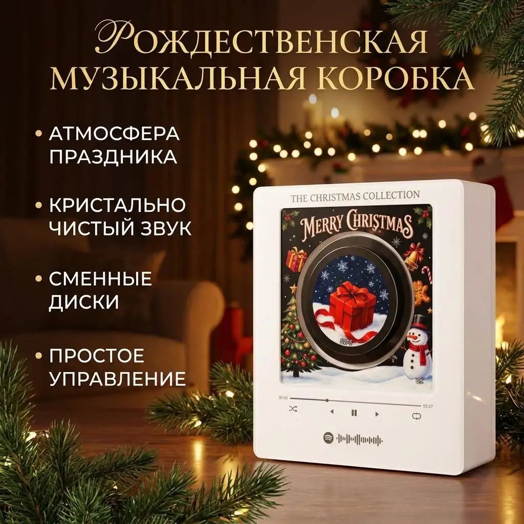 Hot Рождественская музыкальная шкатулка магнит на холодильник