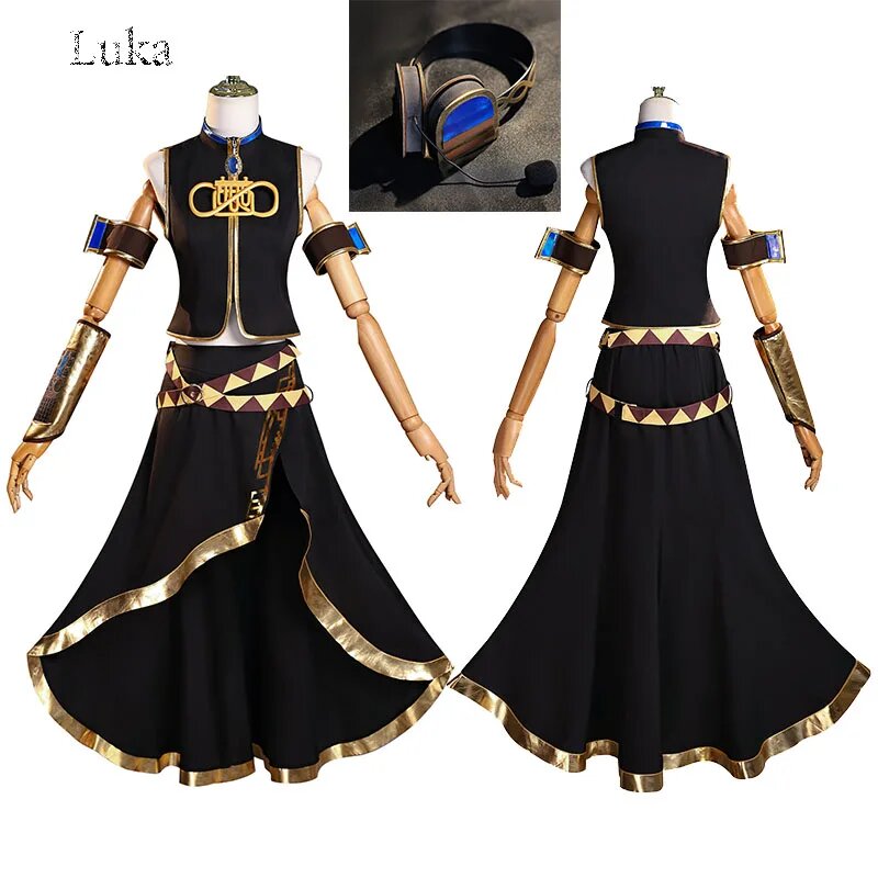 Megurinee Luka косплей костюм Черный, XXXL, luka costume