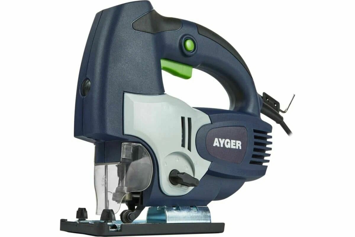 Лобзик электрический Ayger AST800L, маятниковый, 80 Вт, подсветка, лазерная разметка, синий