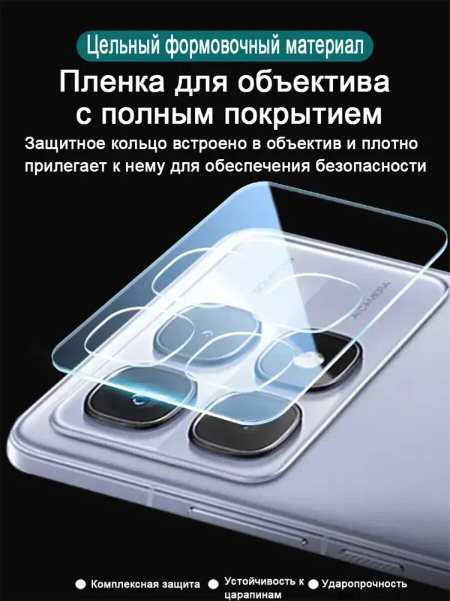 Защитное стекло для Redmi Note 14 Pro Plus, противоударное, с защитой от отпечатков и царапин, простое крепление — фото 1