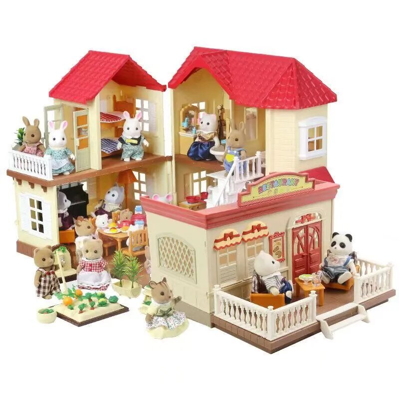 Sylvanian Families Набор "Большой дом со светом" с мебелью и фигурками