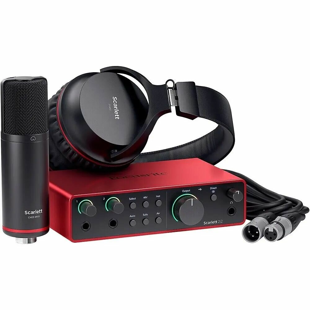 Внешняя звуковая карта Focusrite Scarlett 2i2 Studio Pack (Gen 4) с микрофоном и наушниками