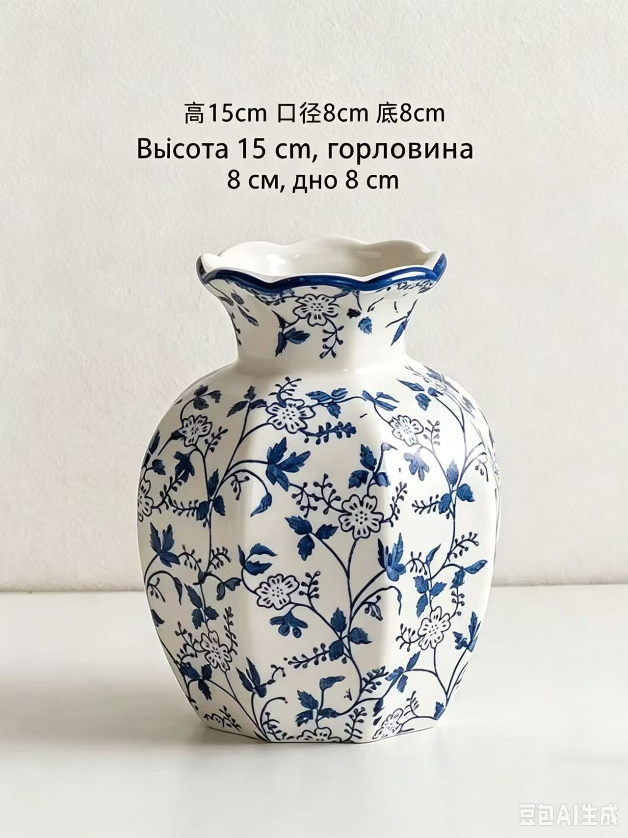 Ваза, 15 см , Керамика, 1 шт