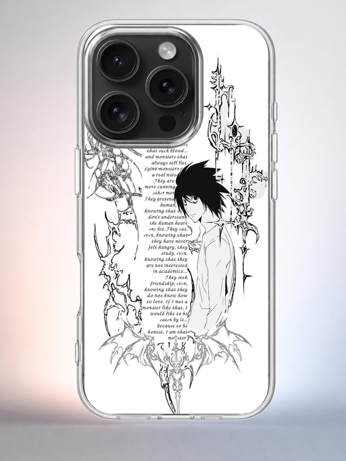Эстетичный чехол на iPhone 15 Pro Тетрадь смерти