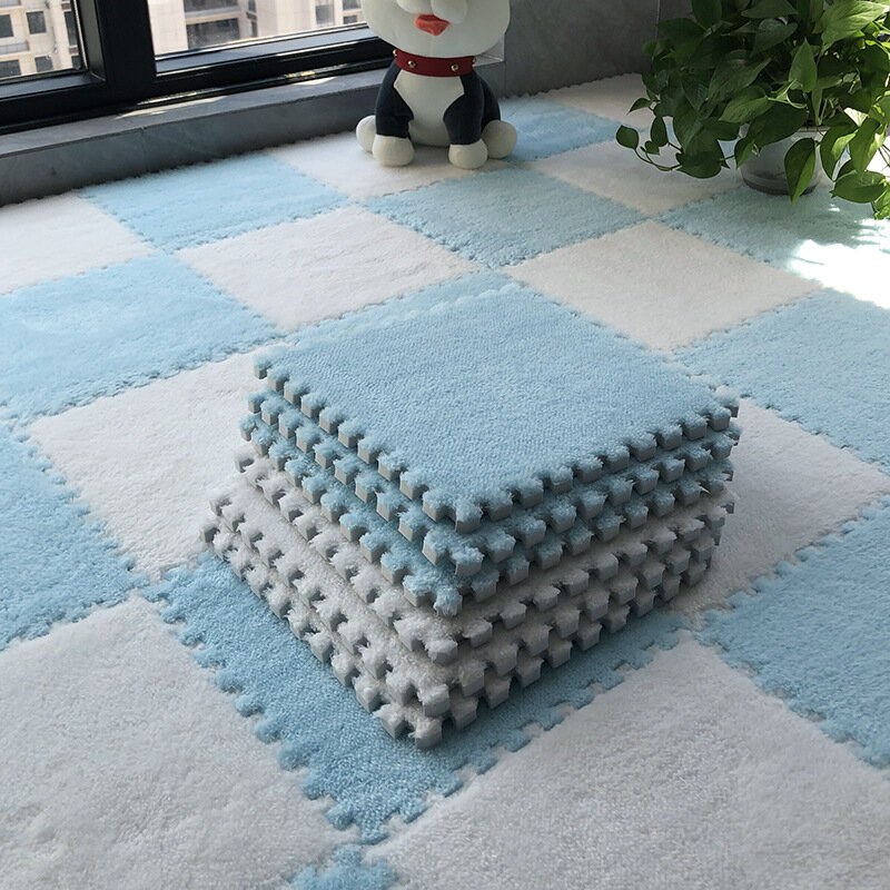 Толстый плюшевый сборный коврик для пола и балкона, размер 30×30×1,0 см (набор из 10 штук)