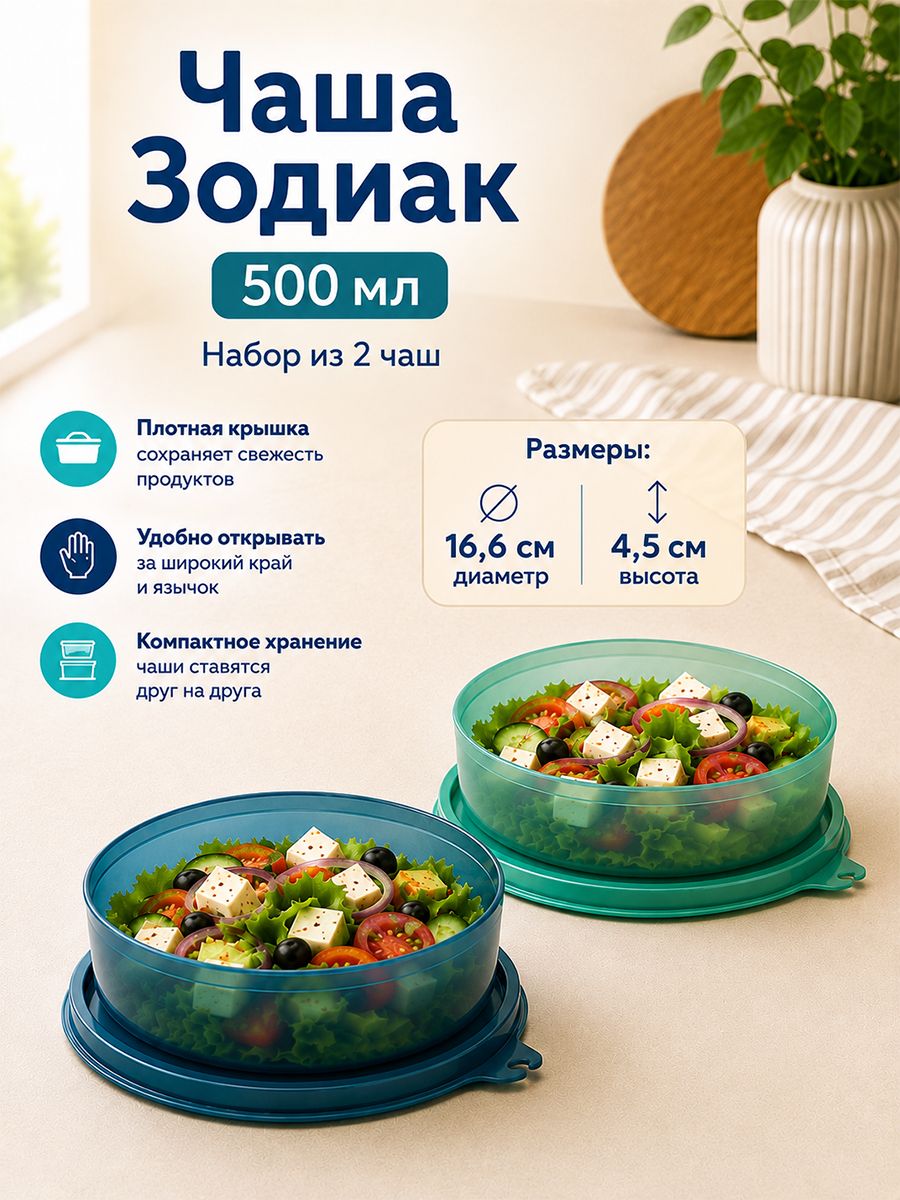 Tupperware Чаша Зодиак 500 мл, 2 шт.