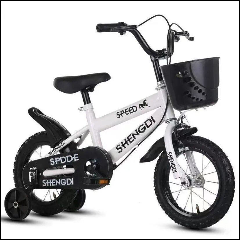 Велосипед детский Shengdi Speed, 12 дюймов, стальная рама, без скоростей, белый