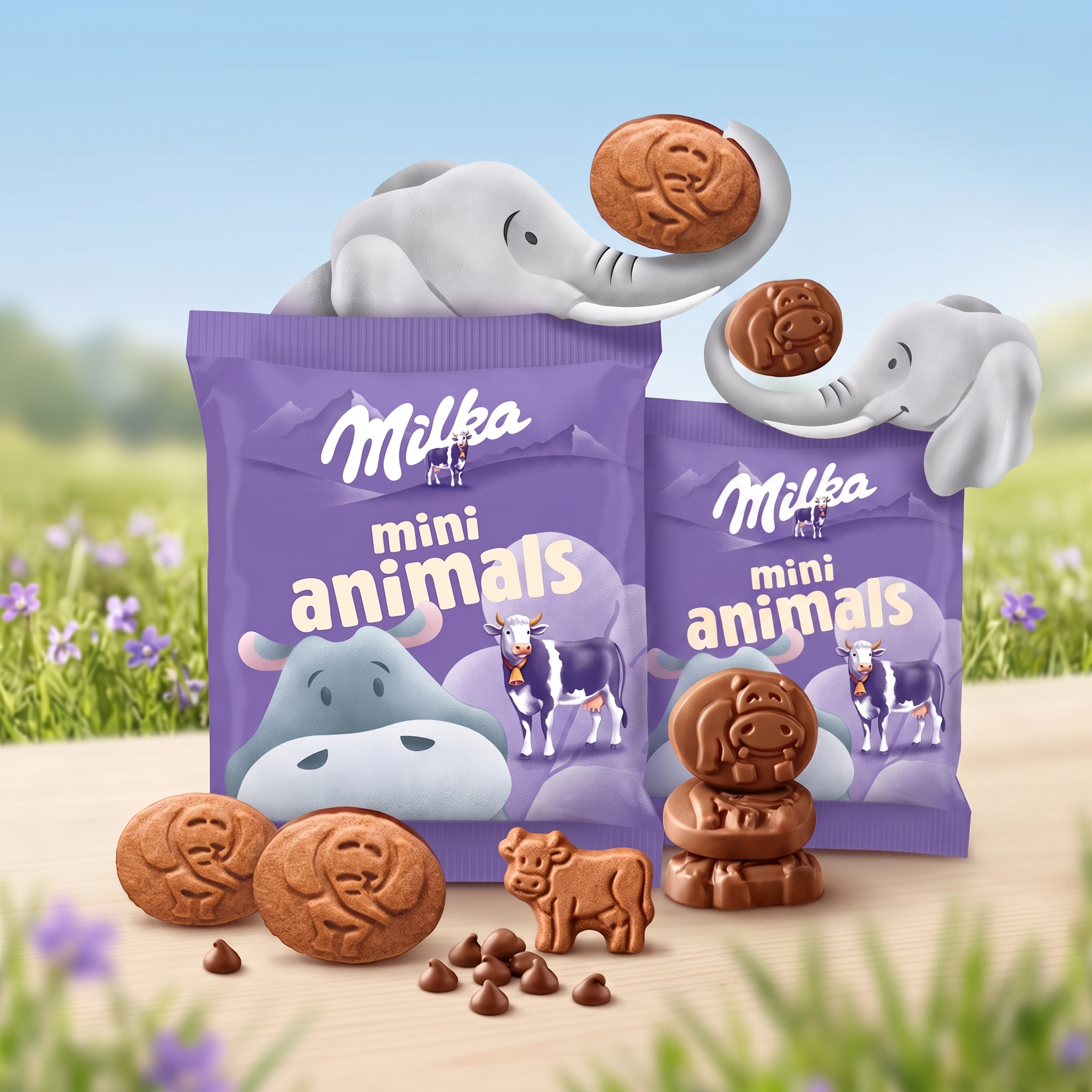 Печенье Milka Mini animals с молочным шоколада 19.9 гр х 2 шт (Германия)
