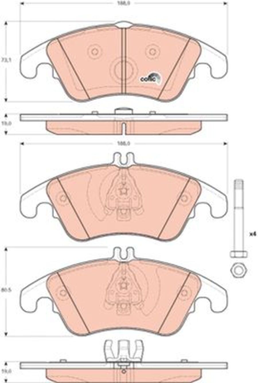 Колодки Пер. mercedes W204 07-14/Cls (C218) 11-17 (TRW GDB1737)