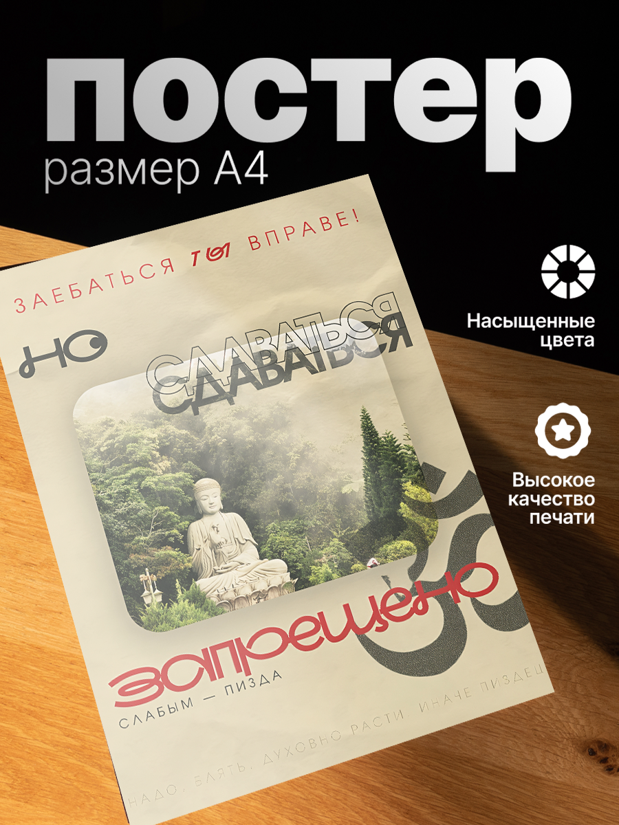 Набор плакатов ZEKEKS "Буддизм", на стену, без рамы, 29x21 см, цифровая печать