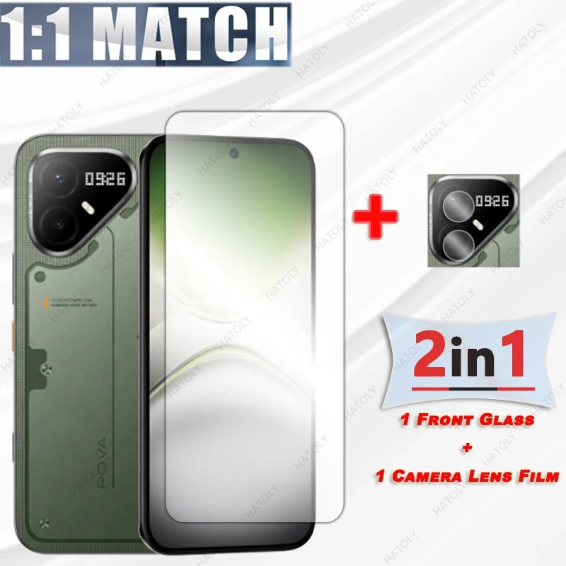 Защитное стекло для Tecno Pova 8 Pro, HD прозрачная защитная пленка для Tecno 2 Glass and 2 Lens