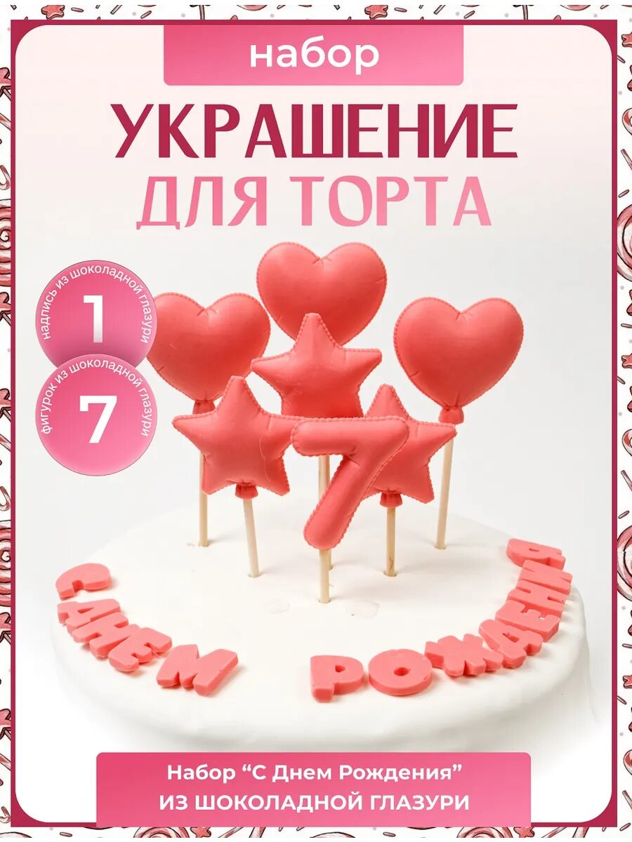Шоколадные леденцы на торт Цифра 7