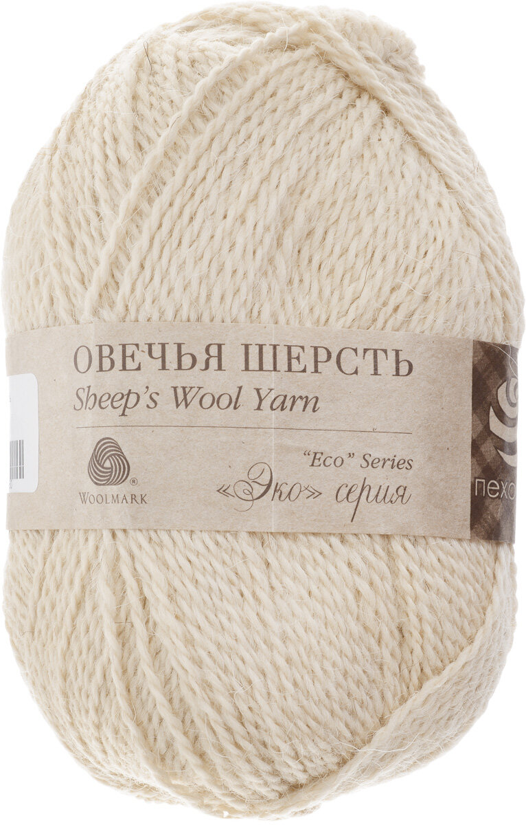 Пряжа для вязания Пехорка "Овечья шерсть", цвет: суровый (166), 200 м, 100 г, 10 шт