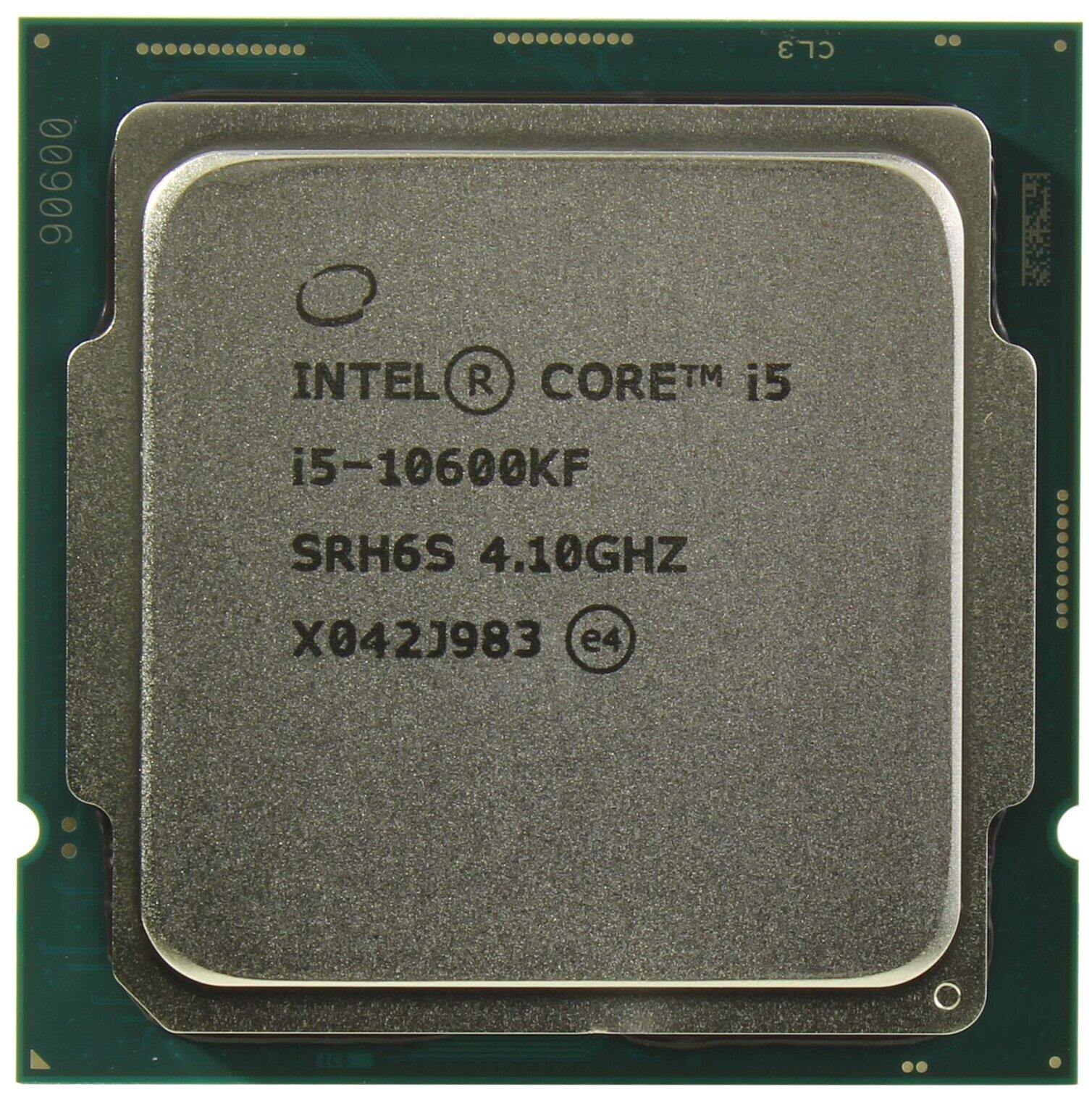 Процессор Intel Core i5-10600KF Comet Lake (Soc-1200/4.1GHz/6C/12T/12Mb/TDP-128W) OEM (CM8070104282136)