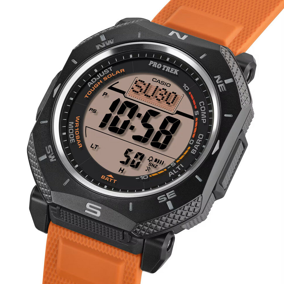 Наручные часы CASIO Pro Trek, черный, оранжевый — фото 1