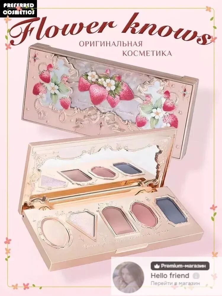 Flower Knows Original Палетка теней Strawberry Rococo Series нюдовая