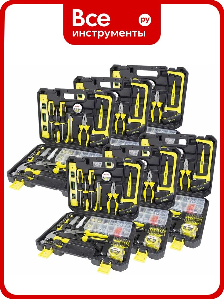 Набор инструментов WMC TOOLS (6 комплектов) 700пр.1/4" (6гр.)(5-13мм, шарнирно-губцевый, биты, отвертки, расходник) WMC-20700 ( 6 K-T )(58584) WMC-20700 / 6 K-T /(58584)