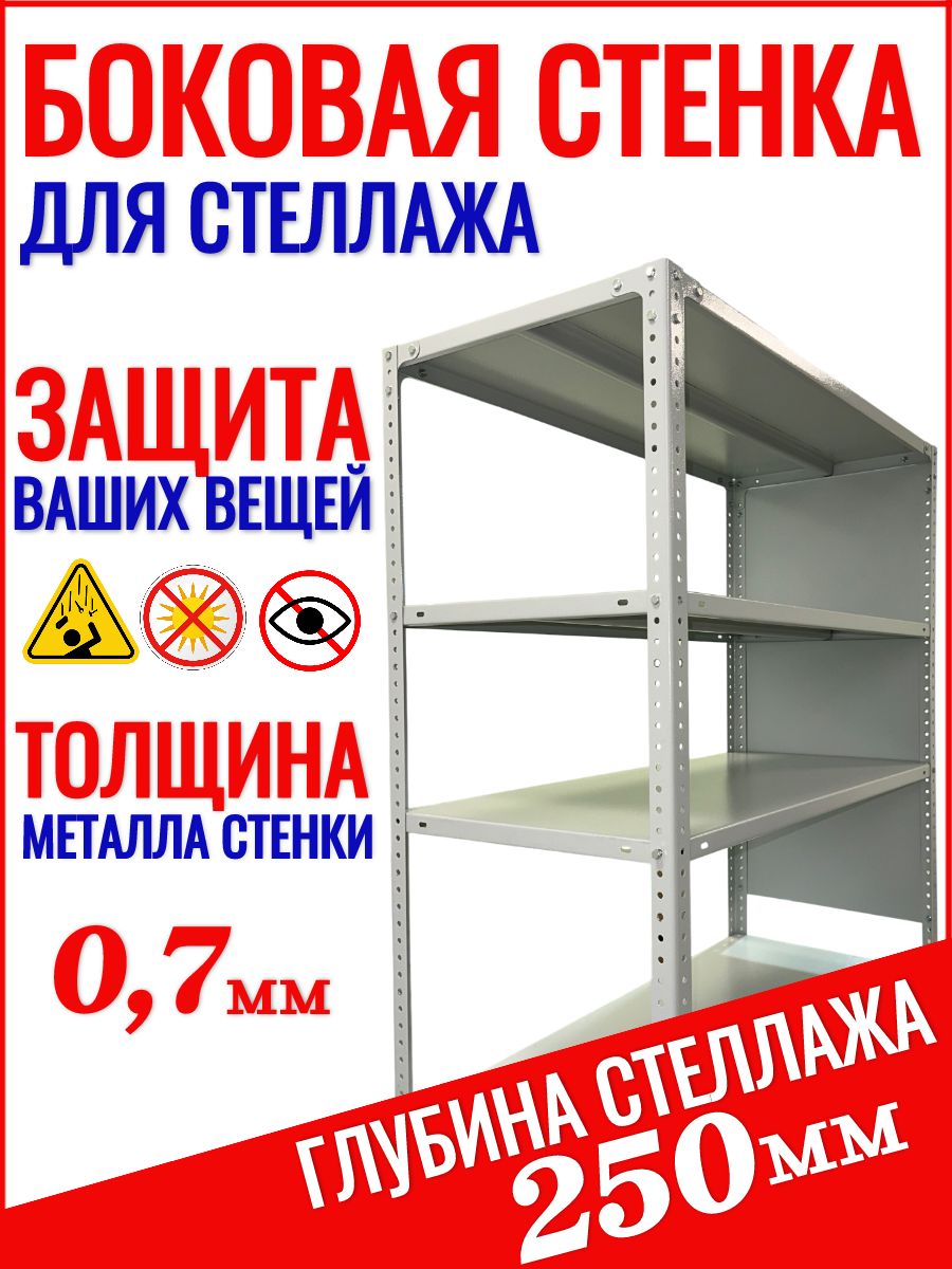 Боковая стенка для стеллажа STO, 900х250 мм