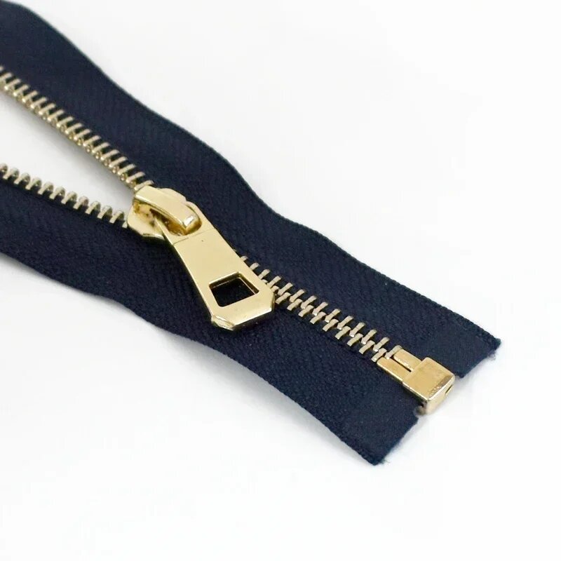 Металлические молнии Meetee 5#, 35-85 см NavyBlue-Gold, 65cm-1Pc