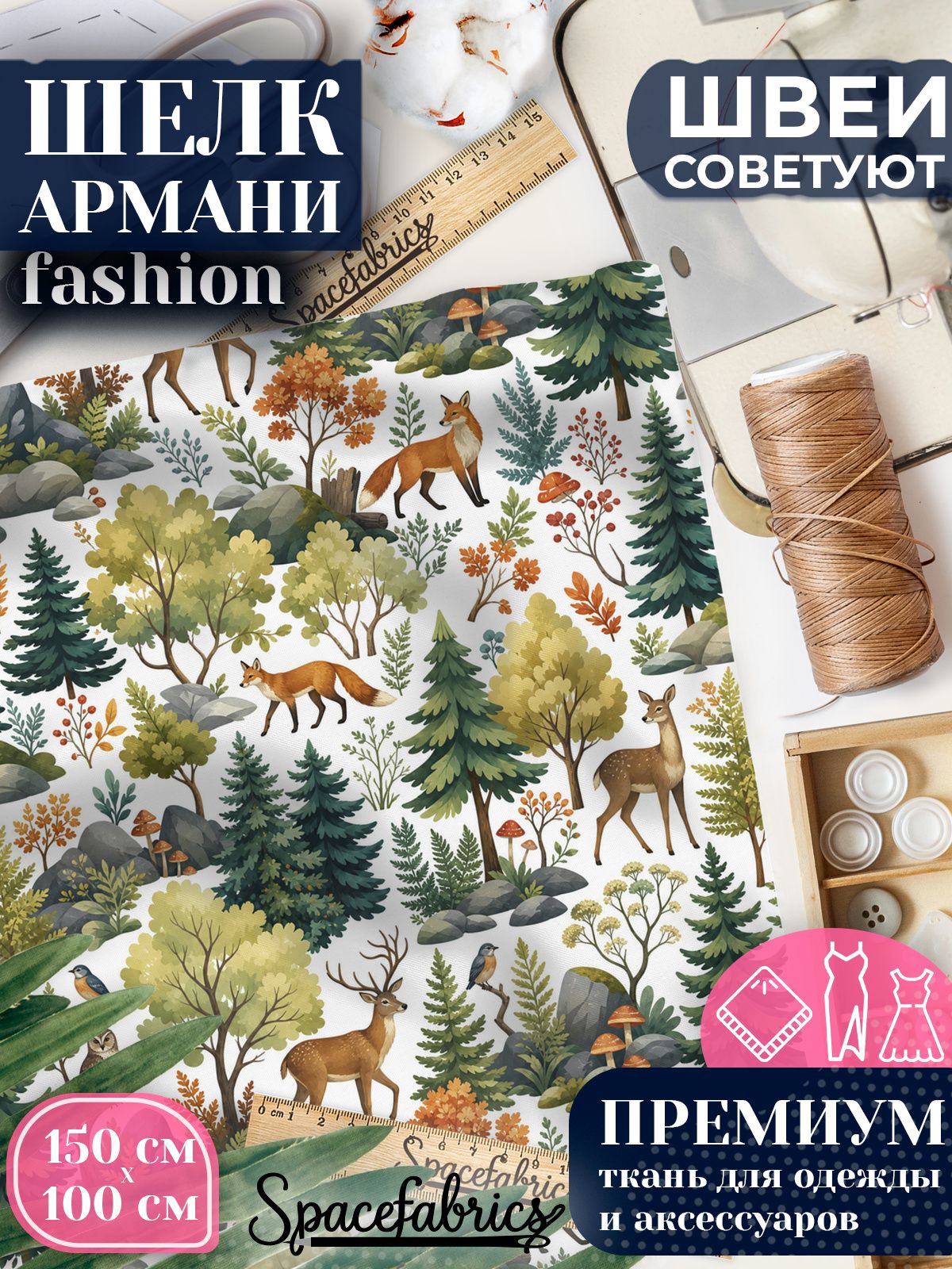 Ткань для шитья шелк Армани, искусственный атлас шелк для костюмов, платьев, юбок с принтом