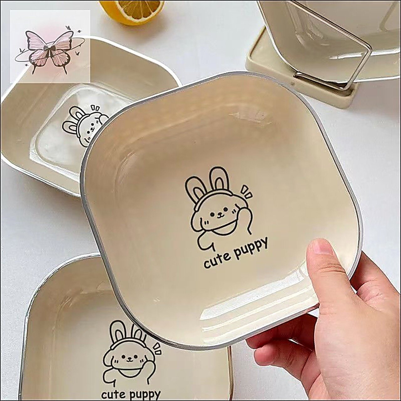 Блюдце "Cute Puppy" 14.5 см 6 шт кремовый, Блюда, Блюда и салатники